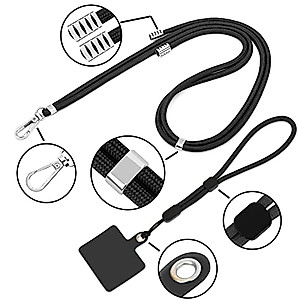 Cell Phone Lanyard, Universal 5× Phone Crossbody Lanyard for Around The Neck, 5× Wrist Phone Strap and 10× Mixed Colors Patch Compatible with Most Smartphones (Mixed Colors)