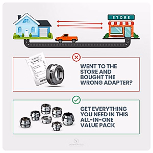 SmarterFresh 7-Piece Faucet Adapter Kit, Brass Aerator Adapter Set to Connect Garden Hose, Water Filter, Standard Hose via Diverter, in RV & Other - Male & Female Faucet Adapter for Sink Faucets