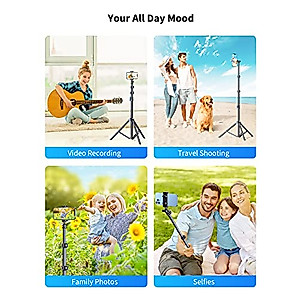 [𝗕𝗲𝘀𝘁 𝗤𝘂𝗮𝗹𝗶𝘁𝘆] 67" Phone Tripod, 𝗦𝘁𝘂𝗿𝗱𝘆 & 𝗣𝗼𝗿𝘁𝗮𝗯𝗹𝗲 iPhone Tripod Stand with Remote, Selfie Stick Tripod for Cell Phone Tripod for iPhone 14 Pro Max Plus 13 Samsung All Phones