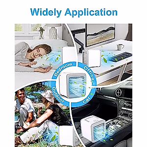 Mini Portable Air Conditioner Battery Powered Mini Ac For Bedroom Desk Room Car Tent Camping Personal Air Conditioners Small Air Cooler Fan