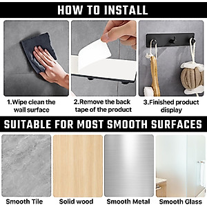 PEOIAOY Key Holder for Wall, Self Adhesive Key Hanger with 3 Hooks Stainless Steel Key Hooks for Wall, Wall Hooks Decorative, Key Hanger for Wall, No Punch Key Rack for Kitchen, Bathroom, Office