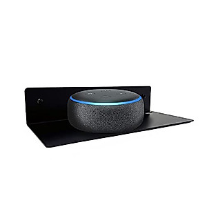 Small 9 inch Floating Metal Wall Shelf (3M Adhesive or Screws), Black