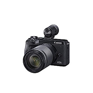 Canon Mirrorless Camera [EOS M6 Mark II] for Vlogging + EF-M 18-150mm Lens + EVF Kit|CMOS (APS-C) Sensor| Dual Pixel CMOS Auto Focus| Wi-Fi |Bluetooth| 4K Video, Black