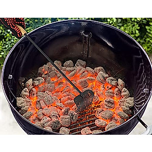 Onlyfire Chef BBQ Charcoal Rake Charcoal Ash Tool, BBQ Cleaner Poker Scraper for Pizza Oven, Kettle, Kamado Grills