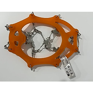 WIN.MAX Crampons for Shoes, Traction Cleats Ice Snow Grips with 19 Stainless Steel Spikes, Shoe Talons Anti - Slip Boots Spikes for Walking, Jogging, Climbing and Hiking (Orange, M)