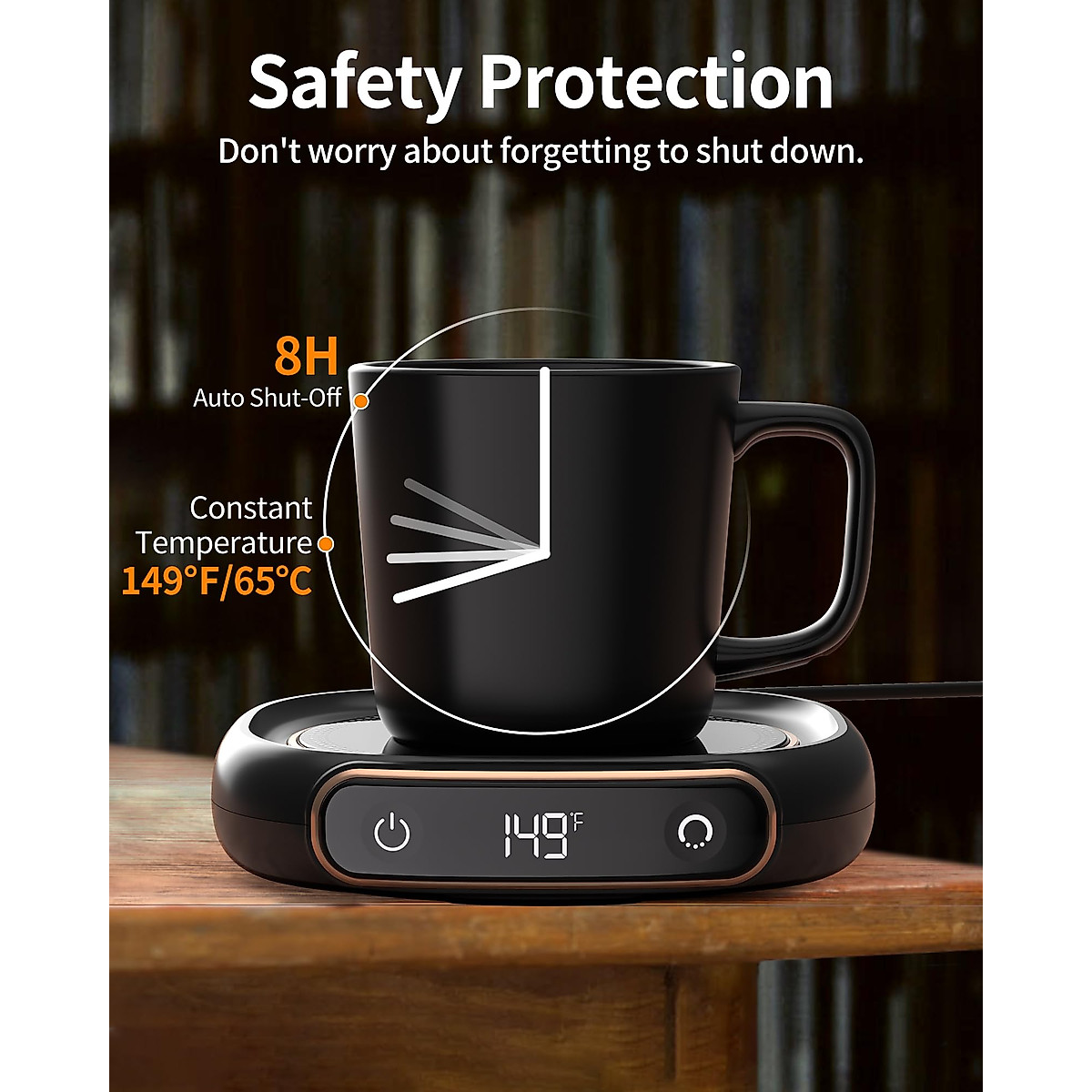 Coffee Mug Warmer, Cup Warmer for Desk with Auto Shut Off, 3 Temp Settings, Mug Warmer for Coffee, Beverage, Milk, Tea, Coffee Warmer Plate in Your Home & Office, Gift (No Cup)