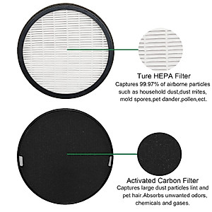 Nyingchi Halo Replacement Filter, Compatible with Pure Enrichment PureZone Halo Air Purifier PEAIRDSK, 2-Pack
