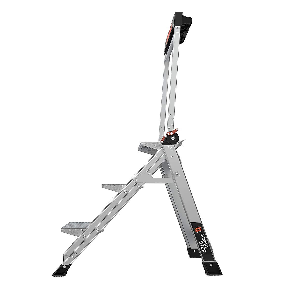 Little Giant Ladders, Jumbo Step, 3-Step, 2 Foot, Step Stool & Little Giant Ladders, Safety Step, 2-Step, 2 Foot, Step Stool, Aluminum, Type 1A, 300 lbs Weight Rating, (10210BA)