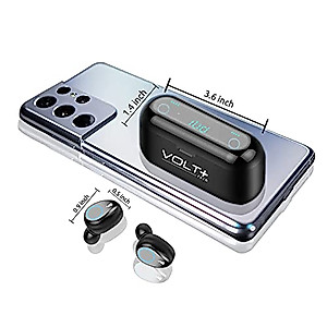 VOLT PLUS TECH Wireless Bluetooth Earbuds for Samsung, All Galaxy S23 /S23+/S23 Ultra/S22/Ultra/S22+/S21/Ultra/S21+/S20/5G / Galaxy A/Note/Z Flip & Fold/Tabs, F9 TWS & IPX7 Waterproof 2000mAh Case