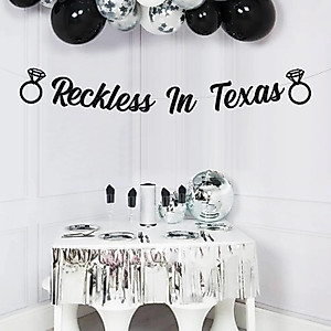 Sursurprise Reckless In Texas Banner Sign for Texas Bachelorette Party Austin Bridal Shower Decorations Destination Bach Engagement Wedding Party Supplies