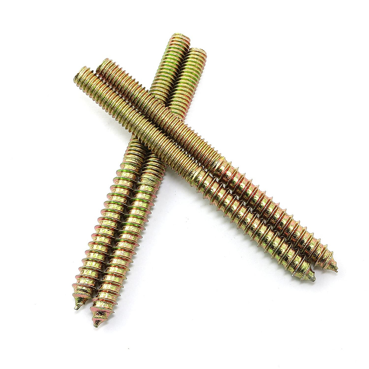 Pro Bamboo Kitchen 8pcs Self-Tapping Screw Hanger Bolts 5/16"-18 x 4" Hanger Bolts Double Headed Bolts for Furniture Wood Joint