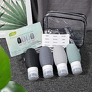 TARJODGY Travel Bottles for Toiletries, Tsa Approved 3oz Travel Size Containers Leak Proof BPA Free Silicone Travel Accessories for Liquid Shampoo Conditioner Lotion