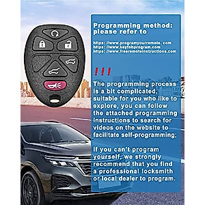 CAUORMOTE Keyless Entry Remote Car Key Fob for 2007-2014 Chevy Avalanche Suburban Tahoe Traverse 2007-2014 GMC Acadia Yukon Denali 2007-2014 Cadillac Escalade (OUC60270, OUC60221, 15913427), 2 Packs