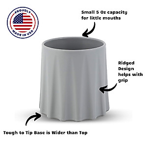 EZTOTZ Tough To Tip BPA Free Plastic Baby Cups USA Made - Open Top Cups For Kids - Tip Resistant Kid’s Tumbler Cup For Independent Toddler Learning - 12+ Months - Safe & Non-Toxic