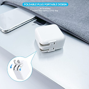 iPad Charger, [ Apple MFI Certified ] 10FT Long iPad Chargers Lightning Cord Cable Fast Charging USB Wall Charger Block Foldable Plug for iPad 7/8/ 9 Generation, iPad Air, iPad Mini, iPad Pro, iPhone