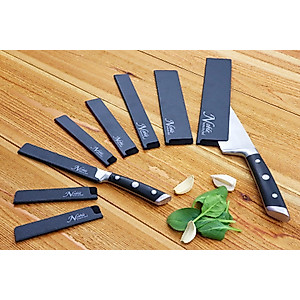 Noble Home & Chef 8-Piece Universal Knife Guards are Felt Lined, More Durable, Non-BPA, Gentle on Blades, and Long-Lasting Knives Covers Are Non-Toxic and Abrasion Resistant! (Knives Not Included)