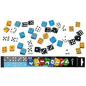 Regal Games Velocity Dice Game Set with Case - Square Dice Colored Set for Family Game Night - 2 to 4 Player (40 Dices)