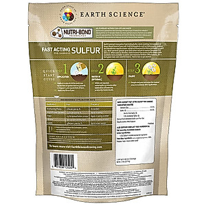 Earth Science Fast Acting Sulfur - Instantly Lower pH of Soil & Reduce Nutrient Runoff for Improved Growth & Color - Long Lasting Lawn Care for Acid Loving Plants (5lb)