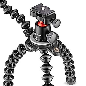 Joby Gorillapod 3K Pro Rig, Includes Stand, BallHead with QR Plate & 2 Arms, 6.Lb Load Capacity, Black/Charcoal/Red