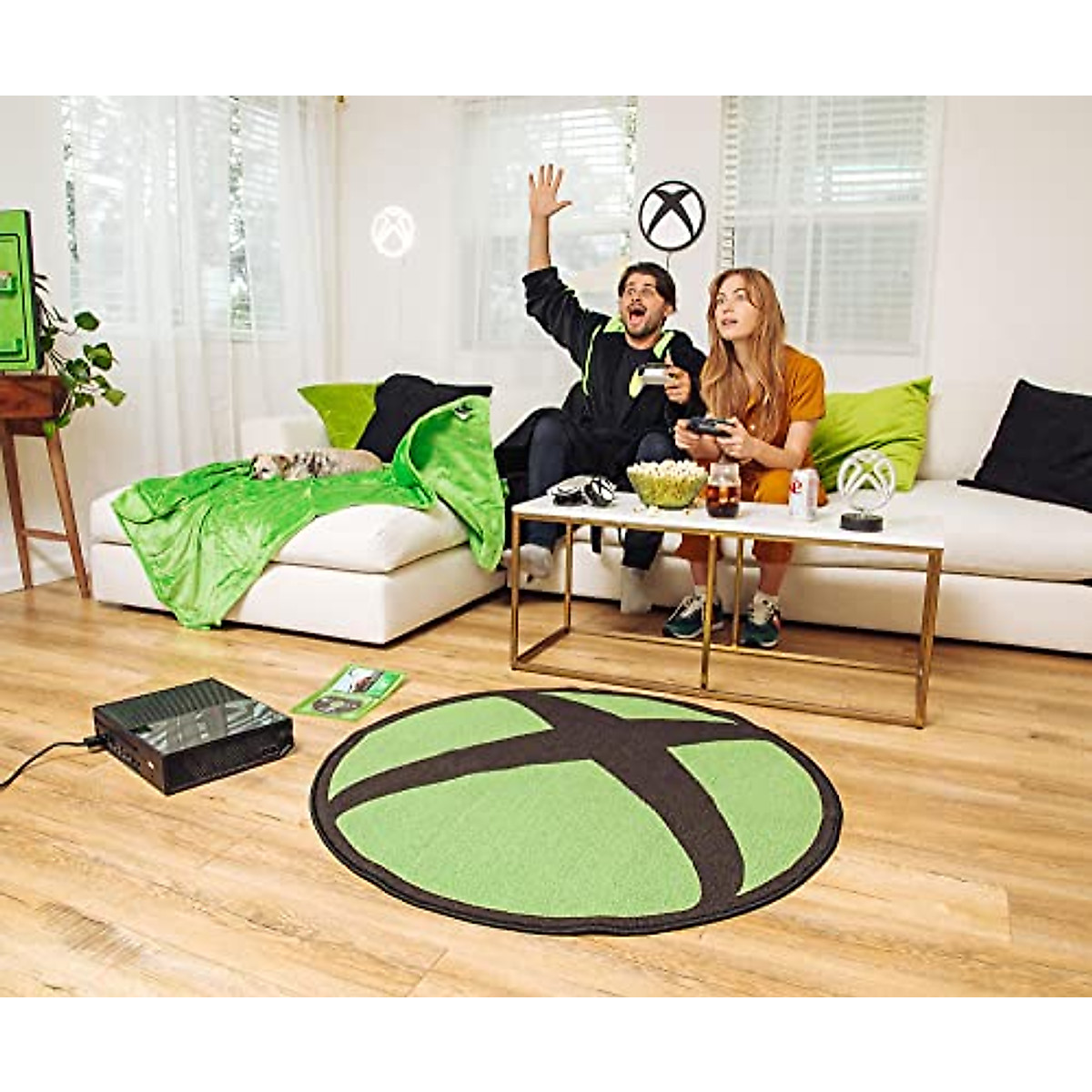 Xbox Logo 39-Inch Area Rug | Indoor Floor Mat, Accent Rugs For Living Room and Bedroom