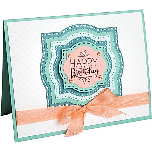 Sizzix Framelits Die Set with Stamps , Layered Labels by Courtney Chilson, 6 Pack, Multiple Sizes, Multicolor