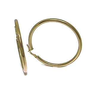 18k Yellow Gold Hoop Earrings, 3mm Wide by 4.5cm Outer Diameter, Weight: 3.75 Grams of 18k Gold