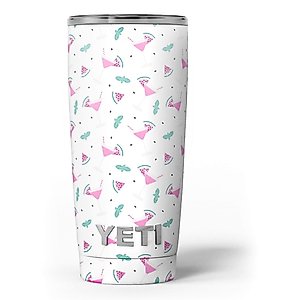 Design Skinz The Pink and Teal Watermenlon Cocktail - Skin Decal Vinyl Wrap Kit Compatible with The Yeti Rambler Cooler Tumbler Cups