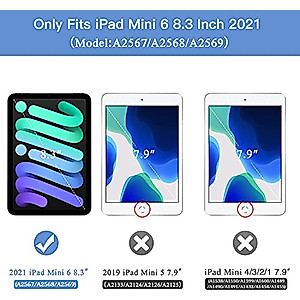 Azzsy Case for iPad Mini 6 8.3 Inch 2021 with Pencil Holder, Slim Heavy Duty Shockproof Rugged Protective Kids Case for iPad Mini 6th Generation 8.3”2021,Black