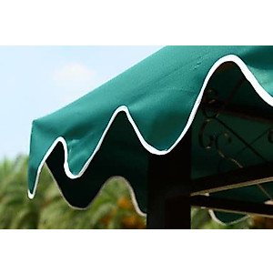 DockMoor 118"x118" Gazebo Canopy Top Replacement 10x10 Canopy Cover 2 Tier (Green-Wave Edge)