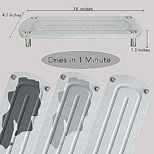 Instant Dry Sink Organized - Stone Sink Caddy - Instant Dry Sponge Holder and Diatomaceous Pedestal Stand Riser with Stainless Steel Feet Protection for a Modern and Tidy Home (White)