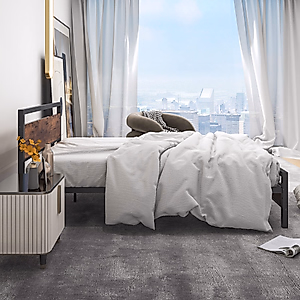 BOFENG Full Size Bed Frame with Wood Headboard,Heavy Duty Platform Bed Frame Full with Storage No Box Spring Needed,Reinforced Steel Slats Support,Mattress Foundation,Rustic Brown