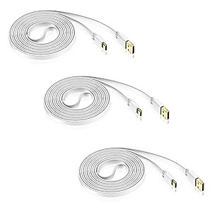 Elebase Micro USB Power Cable 30 Feet (3 Pack),Flat Micro USB Charging Cord,Charger for Wyze Cam Pan V3,Yi Cam,Nest Cam,Blink Mini XT Camera,Furbo Dog 25,Arlo Q,Netvue,Xbox One Controller 30ft