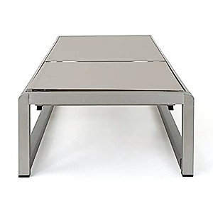 Christopher Knight Home California Outdoor Mesh Chaise Lounge with Aluminum Frame, 2-Pcs Set, Grey / Silver