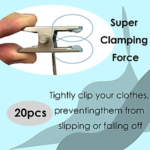 Koobay Boot Hangers Clips Hanging Laundry Hooks Clothes Pins Hanger with Clip, Portable Home Travel Hangers Drying Clips for Socks Towels Shoes Clamps,Heavy Duty Closet Hanger Organizer (20 Pack)