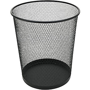 Metal Steel Mesh Round Trashcan,Wastebasket for Trash in The Home,Office, or Garage, 4.5 Gallons (26cm L, 21cm W, 28cm H) Black.