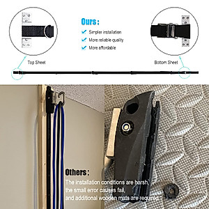 Brebebe Multi Point Wall Anchor Strap for Resistance Bands Exercises, Door Anchor Strap Loops with 5 Metal D-rings, Wall Anchor Tracks Home Gym Fitness System, Simple & Effective (No Resistance Bands)