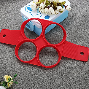 Non-Stick Pancake Maker Silicone, 2 Pcs Pancake Mold Silicone Egg Rings, Reusable Silicone Non-Stick Pancake, for Egg Cooking Breakfast Sandwiches (B)