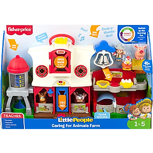 Fisher-Price Little People Toddler Learning Toy Caring for Animals Farm Electronic Playset for Preschool Pretend Play Kids Ages 1+ Years