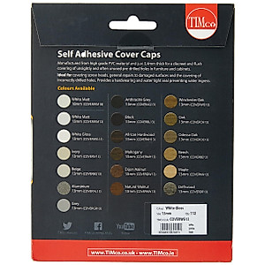 TIMco Self-Adhesive Cover Caps 13 mm - White Gloss - (Pack 112) - COVERWG13