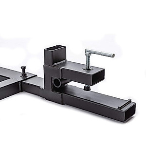 Atatod Heavy Duty Clamp on Pallet Forks w/Adjustable Stabilizer Bar -60" 4000lbs Max- Pallet Forks Clamp On for Tractor Bucket (60inch Total Length）