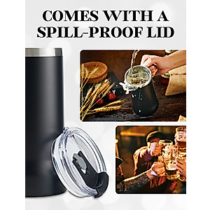 Onebttl Motorcycle Gifts for Men, When Life Throws You a Curve, Lean into it, Stainless Steel Beer Stein Tumbler, 24oz Beer Mug with Lid