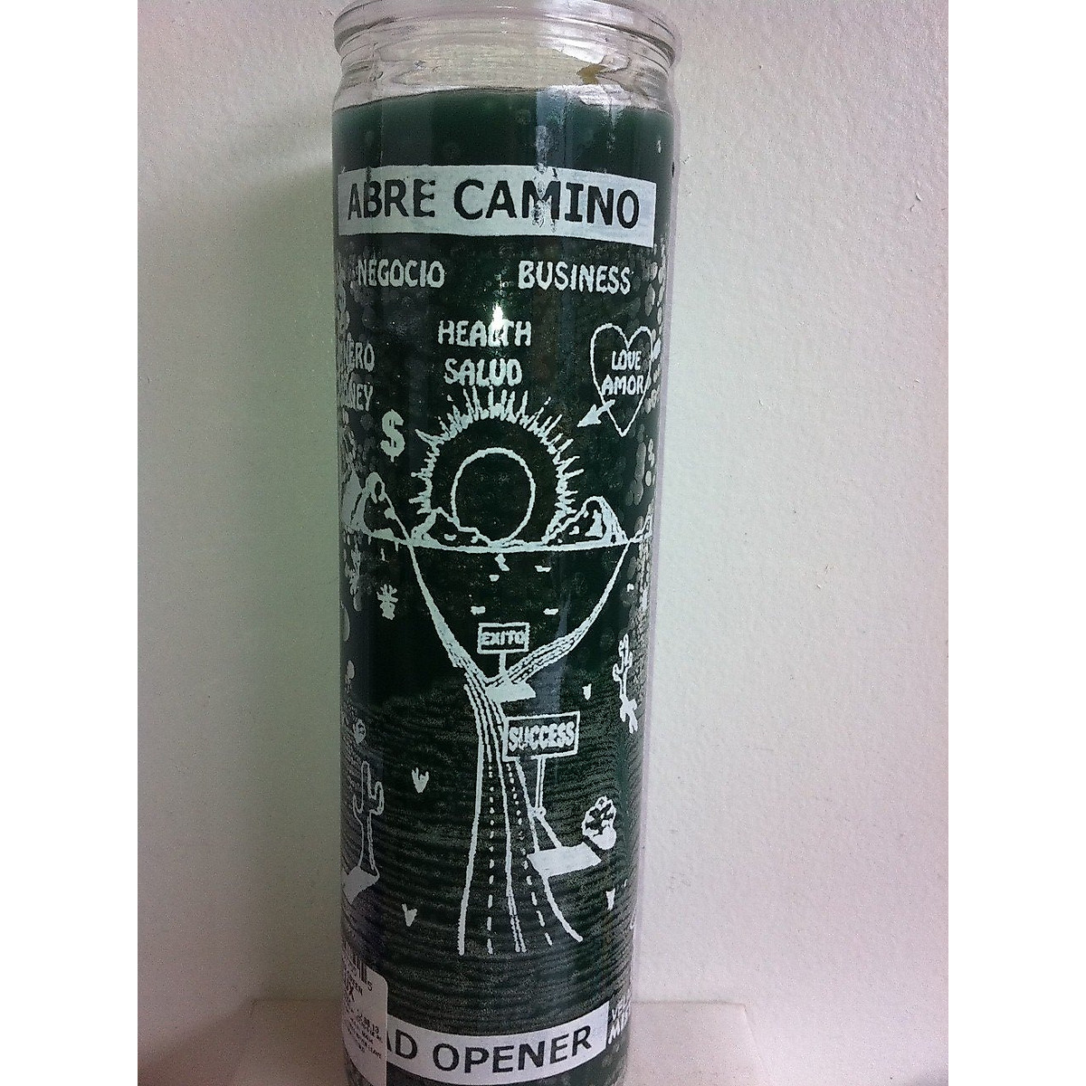 Road Opener (Abre Camino) 7 Day 1 Color Unscented Green Candle in Glass