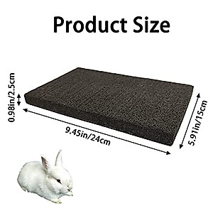 BNOSDM Rabbit Grinding Claw Pads Bunny Scratch Foot Pads Natural Hamster Lava Stone for Teeth Grinding Black Guinea Pig Scratching Board Chew Toy for Ferret Chinchilla Mouse
