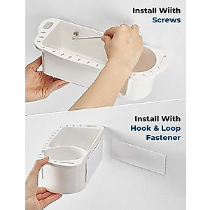 KEMIMOTO Boat Cup Holder, Boat Caddy Organizer Marine Cup Holder with Drainage Hole Universal Fishing Caddy Cabin Storage for Boat, White