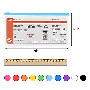 EOOUT 32pcs Poly Zip Envelope, Reusable Envelopes, Pencil Case Bulk, Bill Bag, 9'' x 4.7'', A6 Size, 10 Colors, for Cash School and Office Supplies