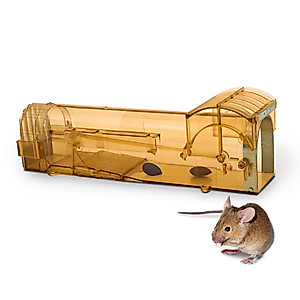 KEPLIN Humane Mouse Trap - No Kill Mice Traps, Pets and Children Friendly, Catch and Release Animal, Rodent and Chipmunk Trap, Indoor/Outdoor - 1pk Black