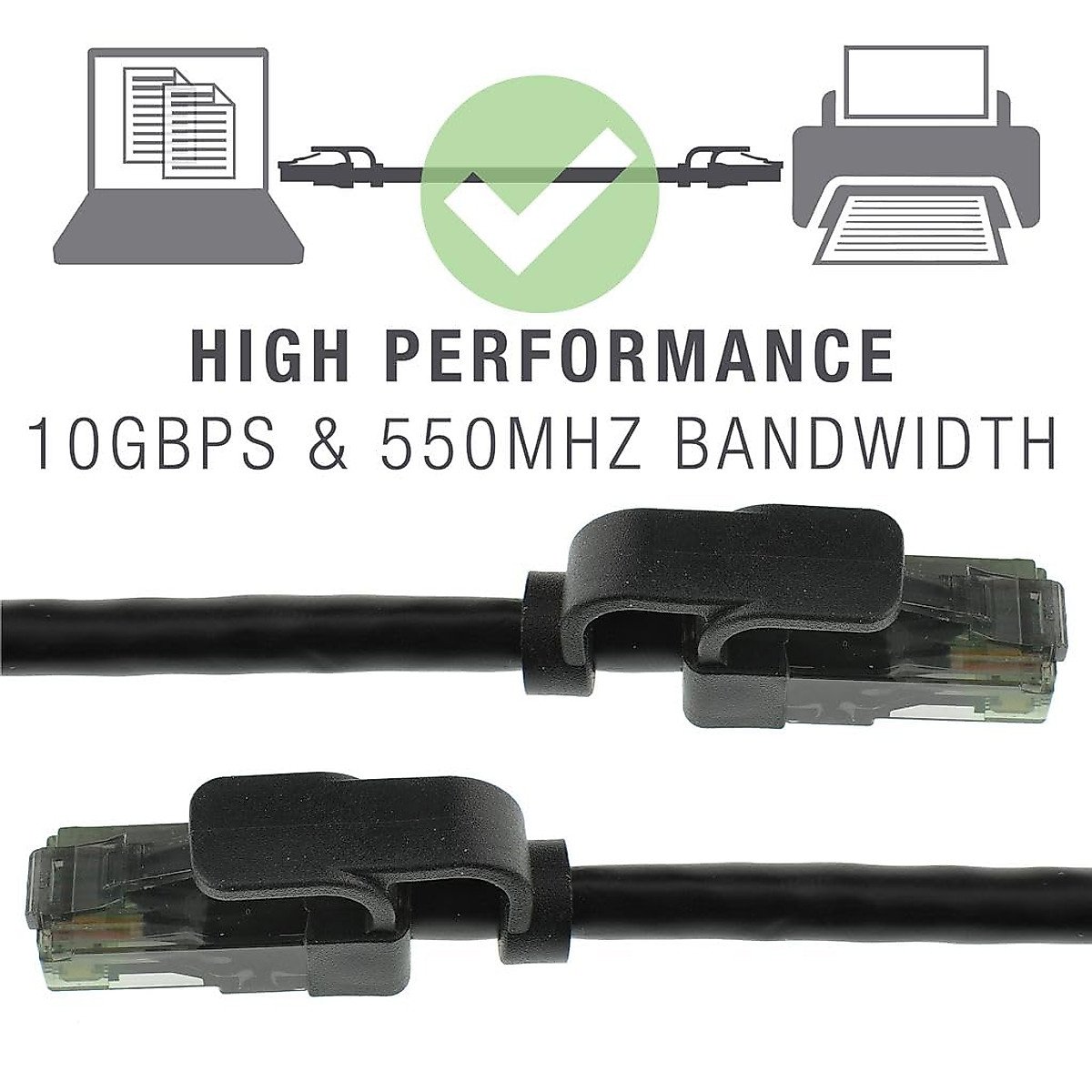 Mediabridge CAT6 Ethernet Patch Cable (15 ft) RJ45 Connectors with Gold Plated Contacts (10gbps)