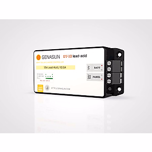 Genasun GV-10-Pb-12V, 10.5 A MPPT Solar Charge Controller for 12V-Nominal Lead Acid Battery