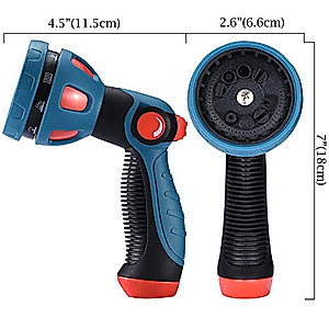 Garden Hose Nozzle - 10 Adjustable Patterns Metal High Pressure Hose Nozzle, Garden Hose Spray Nozzle with Thumb Control Design, Hose Sprayer for Garden & Lawns Watering, Cleaning, Pets & Car Washing