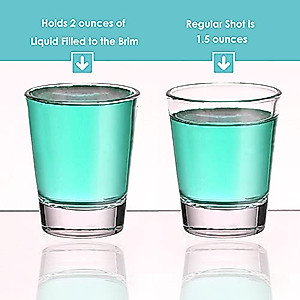 NUYKOUY Shot Glass Set, 100% Clean 100% Wipe Glass Shot Glasses, 1.5 oz, Set of 6, Clear Shot Glasses